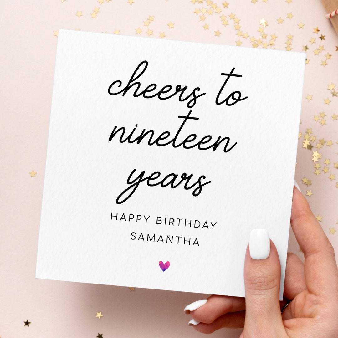 Personalised 19th Birthday Card Teenage Girl Nineteenth - Etsy