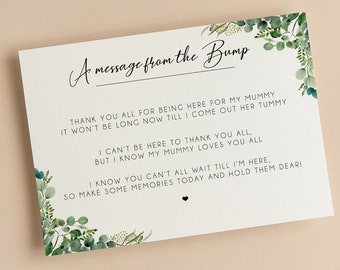 How Big is Mum's Bump Baby Shower Sign-boho Floral Design-baby Shower ...