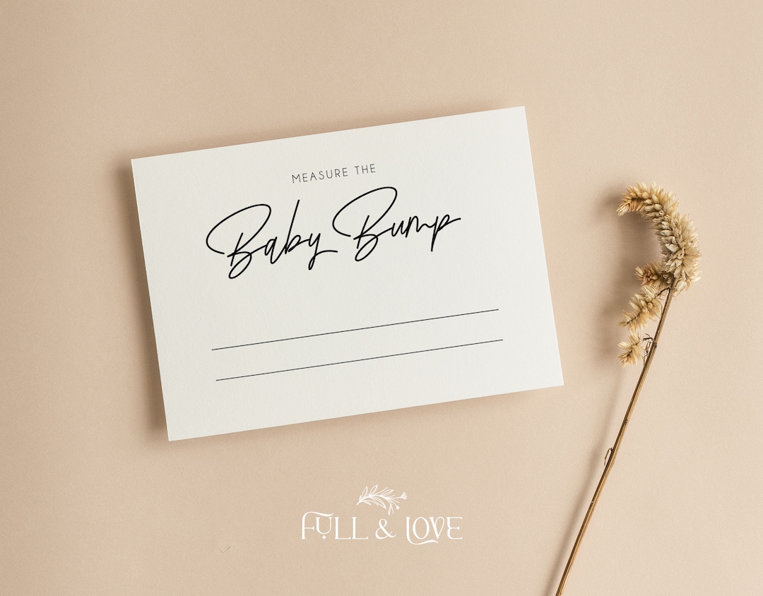 Measure the Baby Bump Cards | How Big is Mummys Belly | Baby Shower ...