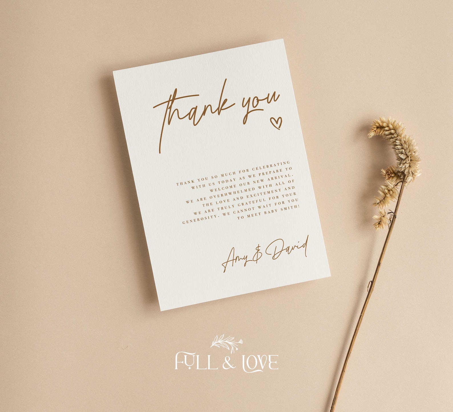 Personalised Baby Shower Thank You Sign | Minimalist Baby Shower ...