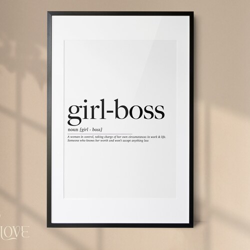 Girl Boss Office Print Definition Print Dictionary Prints - Etsy