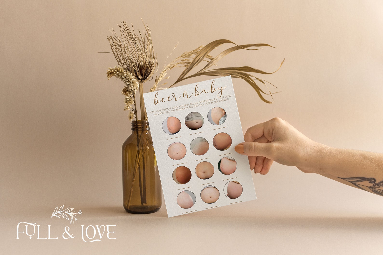 Beer Belly or Bump Baby Shower Game | Baby Shower Games | Teddy Bear ...