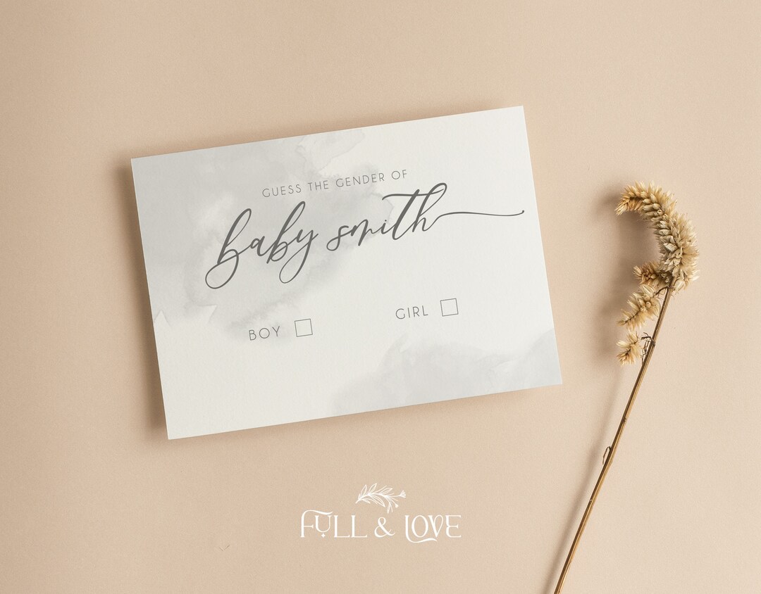 Personalised Guess the Gender Game Cards | Gender Reveal Party | Baby ...