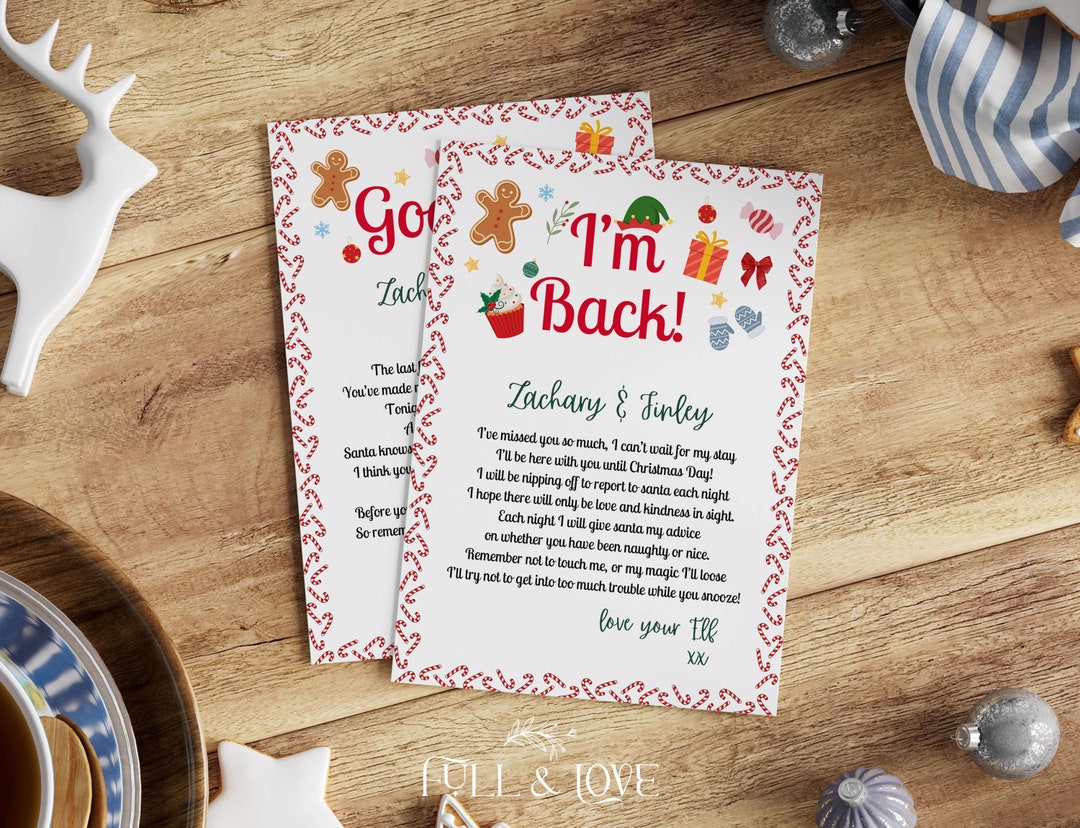 Personalised I'm Back Elf Letter | Goodbye From the Elf Letter | Elf on ...
