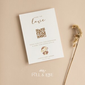 Personalised Baby Shower QR Code Sign | Guest Photos | Little Monkey ...