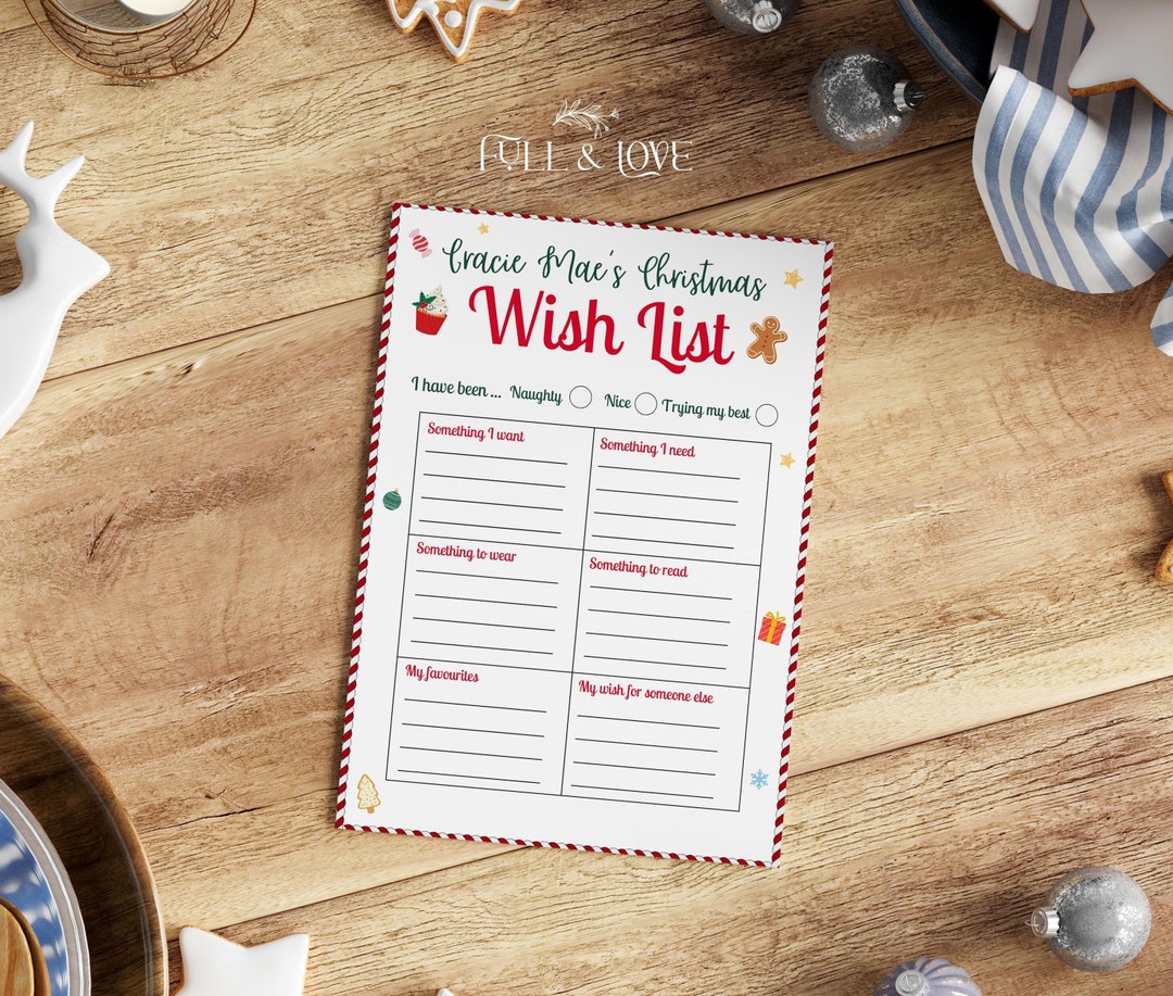 Personalised Christmas Wish List | Letter to Santa | Christmas List ...