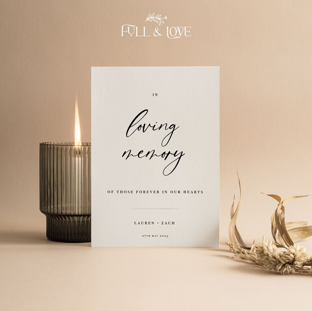 Personalised in Loving Memory Wedding Sign | Loved Ones Sign ...