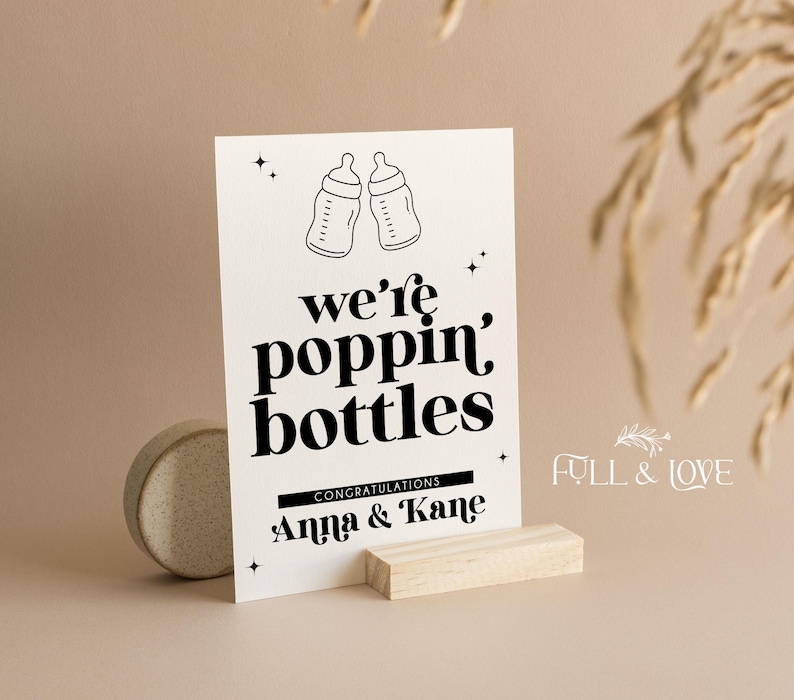 We're Poppin' Bottles Baby Shower Welcome Sign | Disco Baby Shower ...