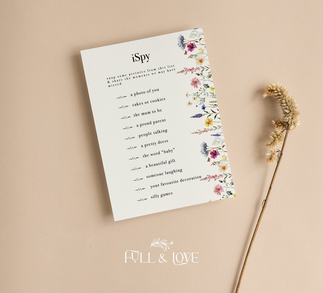 Ispy Baby Shower Game Cards | Eye Spy | Capture the Love | Baby in ...