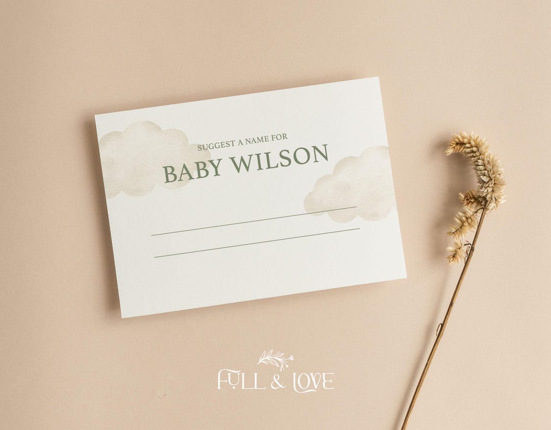 Personalised Suggest a Baby Name Card | Baby Shower Games | up up and ...