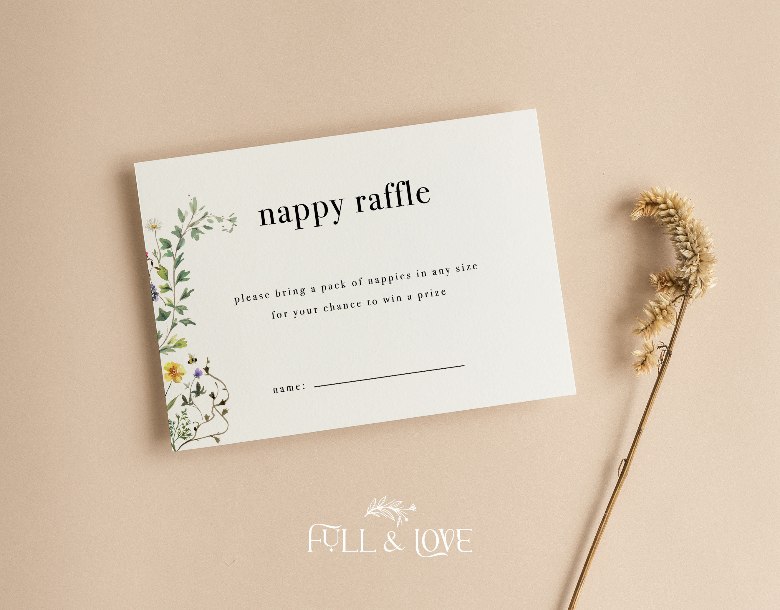 Diaper Raffle Cards | Nappy Raffle Cards | Baby Shower Raffle Game ...