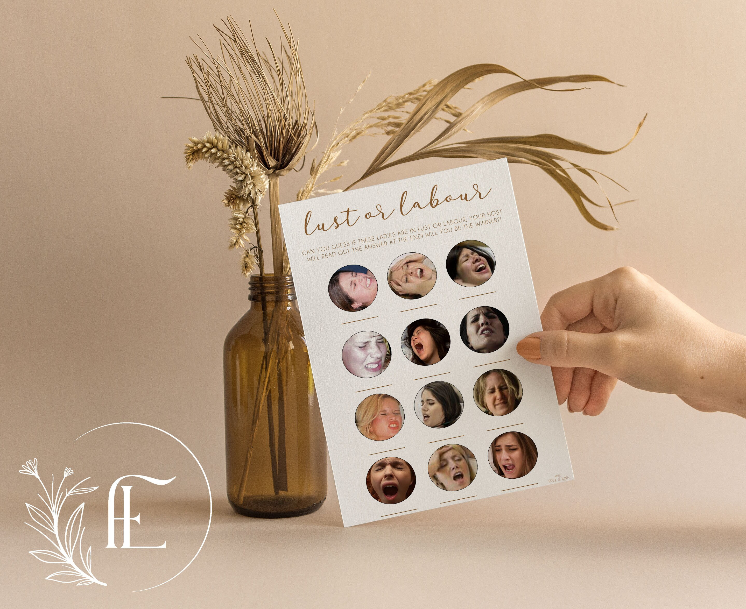 Lust or Labour Baby Shower Game Baby Shower Games Teddy - Etsy UK