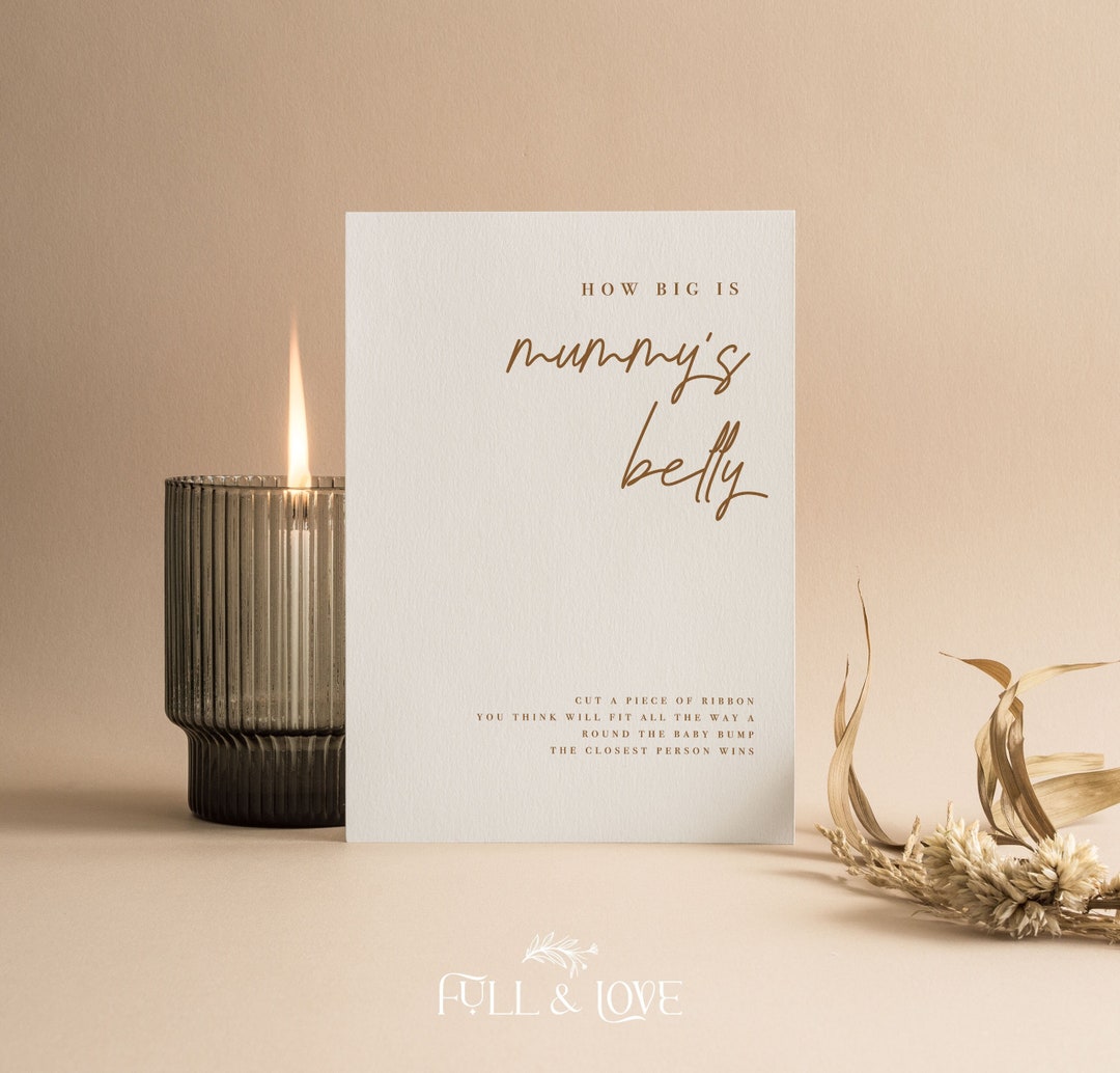 How Big is Mummy's Belly Game Sign | Measure the Bump | Minimalist Baby ...