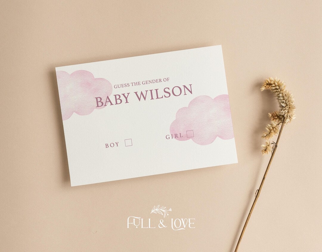 Personalised Guess the Gender Game Cards | Pink Shower | Adventure ...