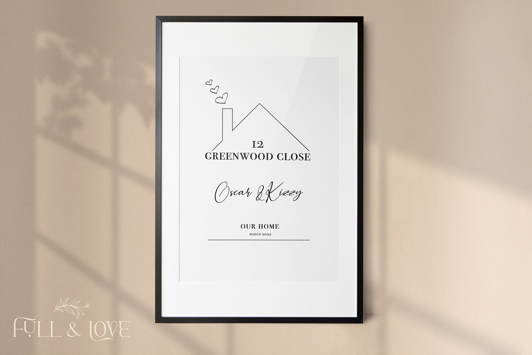 New Home Personalised Print | Moving Home Gifts | Wall Decor | Wall Art ...