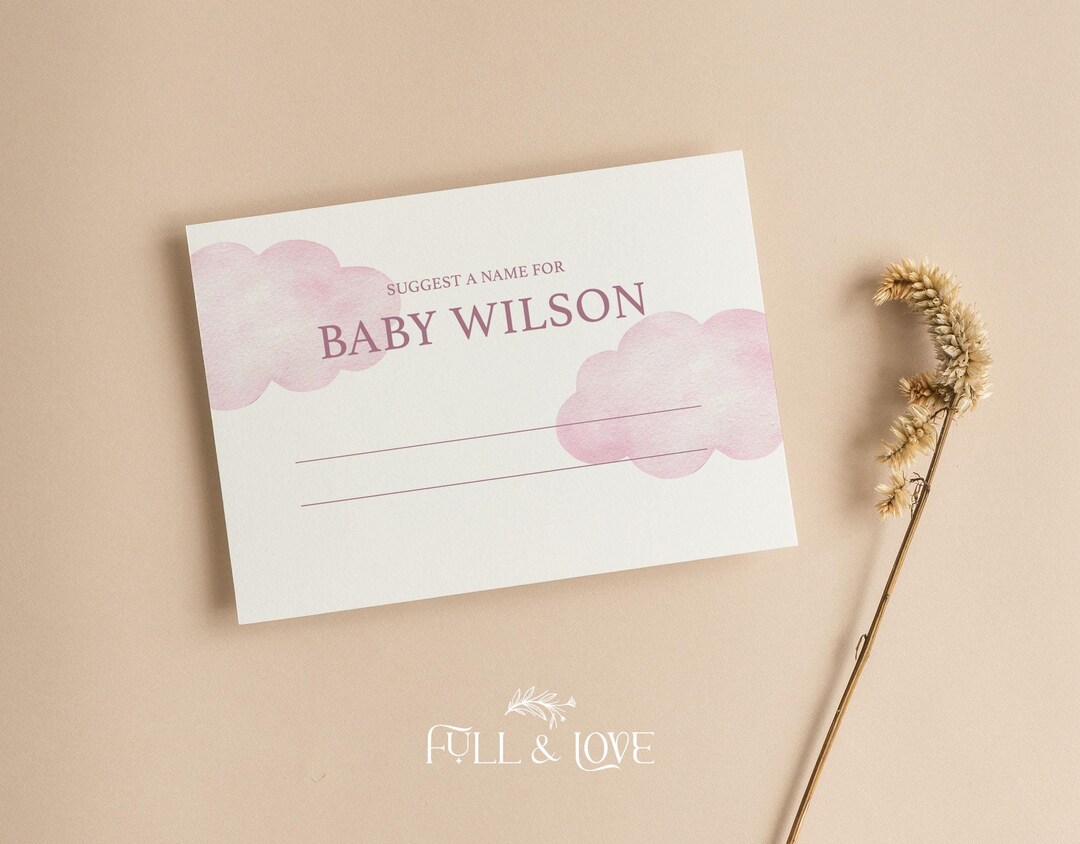 Personalised Suggest a Baby Name Card | Baby Shower Games | up up and ...
