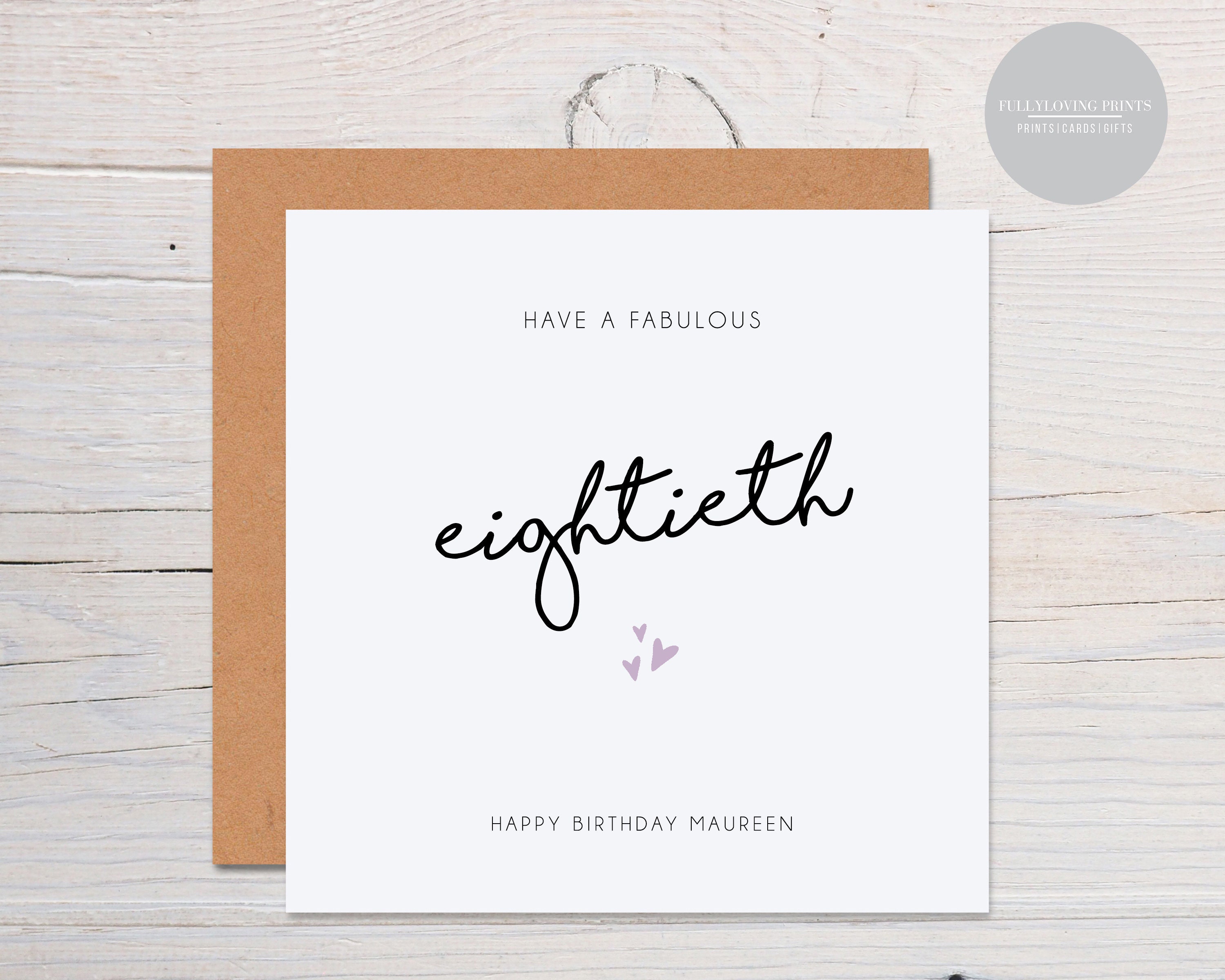 Personalised 80th Birthday Card Fabulous Eightieth Birthday - Etsy
