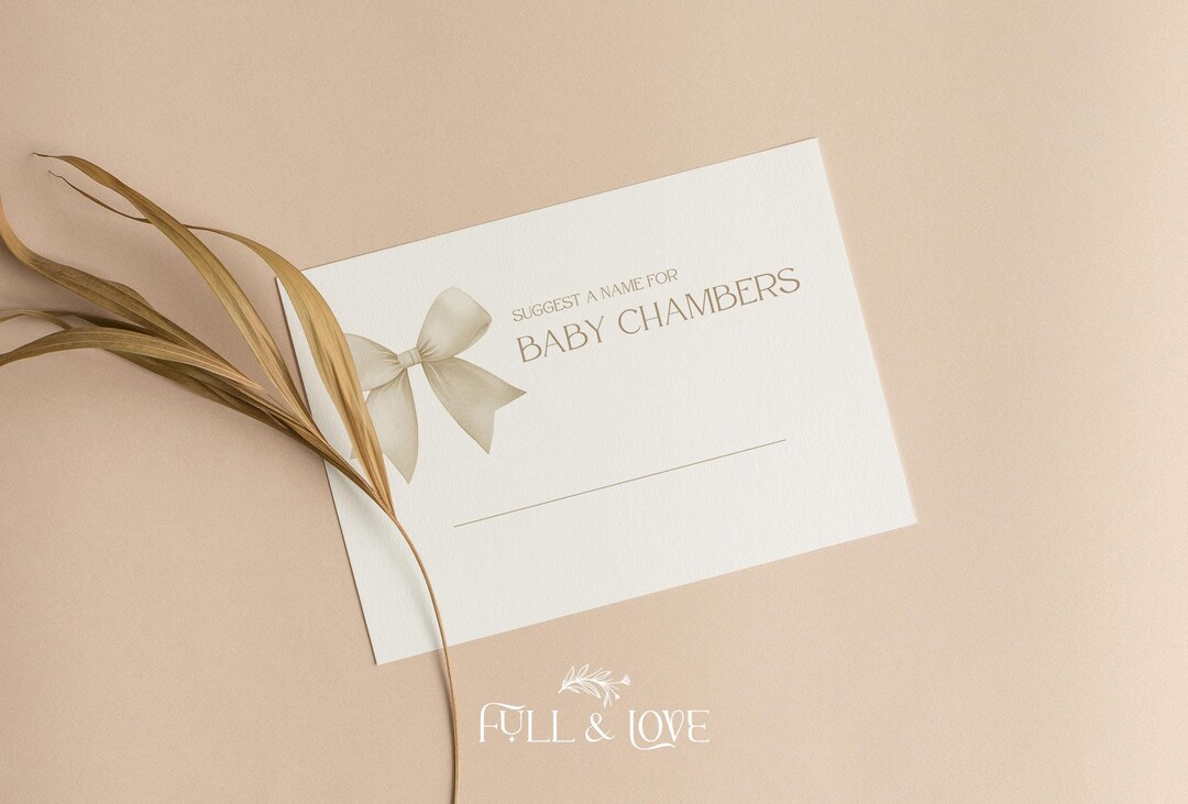 Personalised Suggest a Baby Name Card | Baby Shower Games | Neutral ...