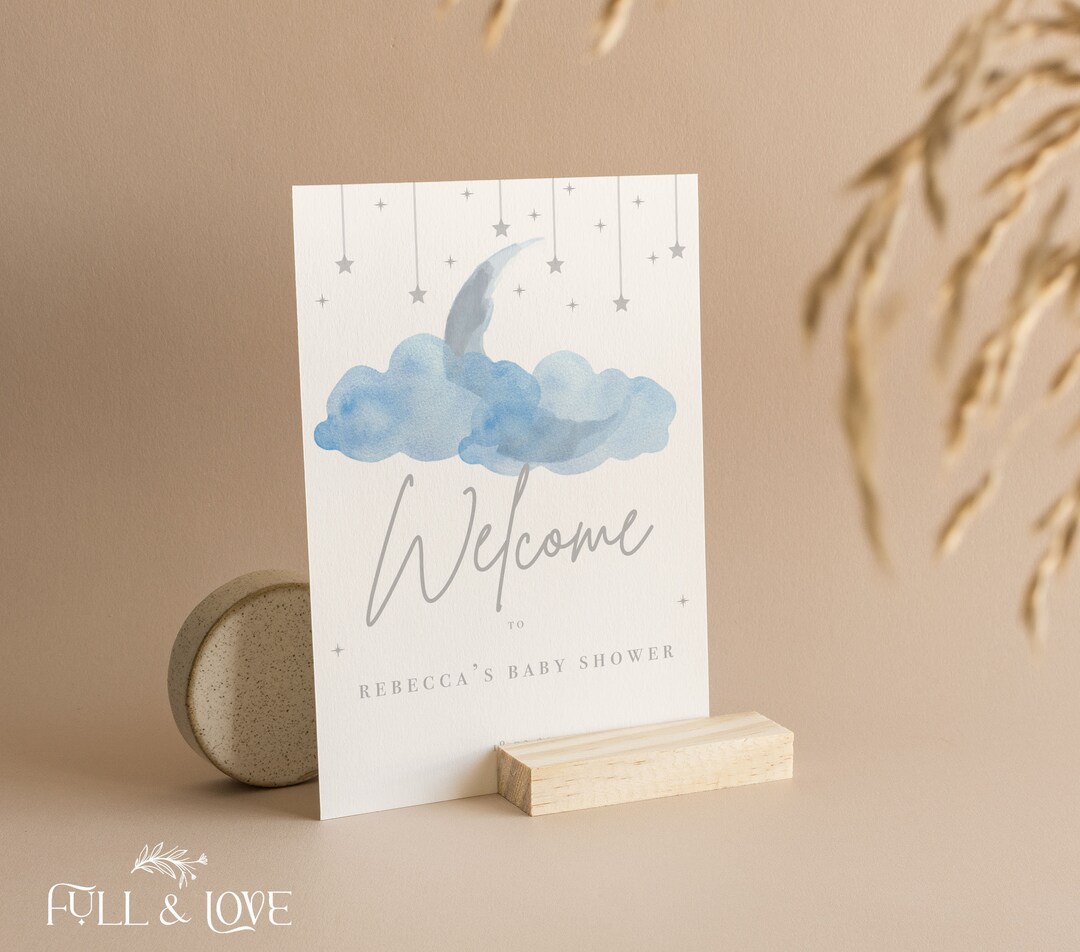 Personalised Baby Shower Welcome Sign Twinkle Little Star Baby Shower ...