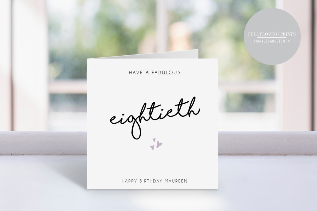 Personalised 80th Birthday Card | Fabulous Eightieth Birthday | Happy ...