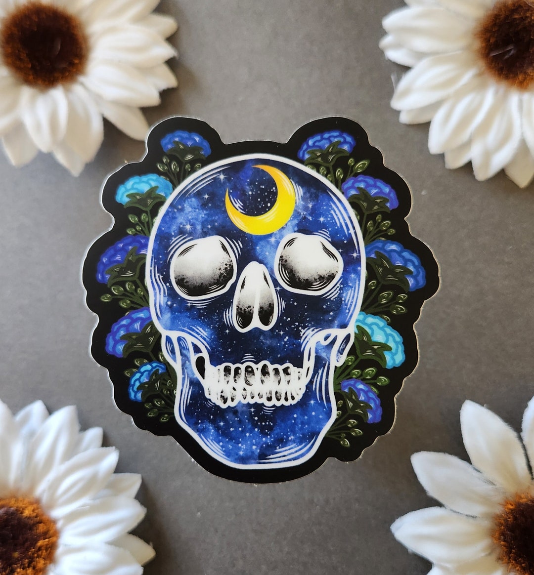 Blue Galaxy Human Skull 2.9×3-inch Matte Waterproof Sticker - Etsy
