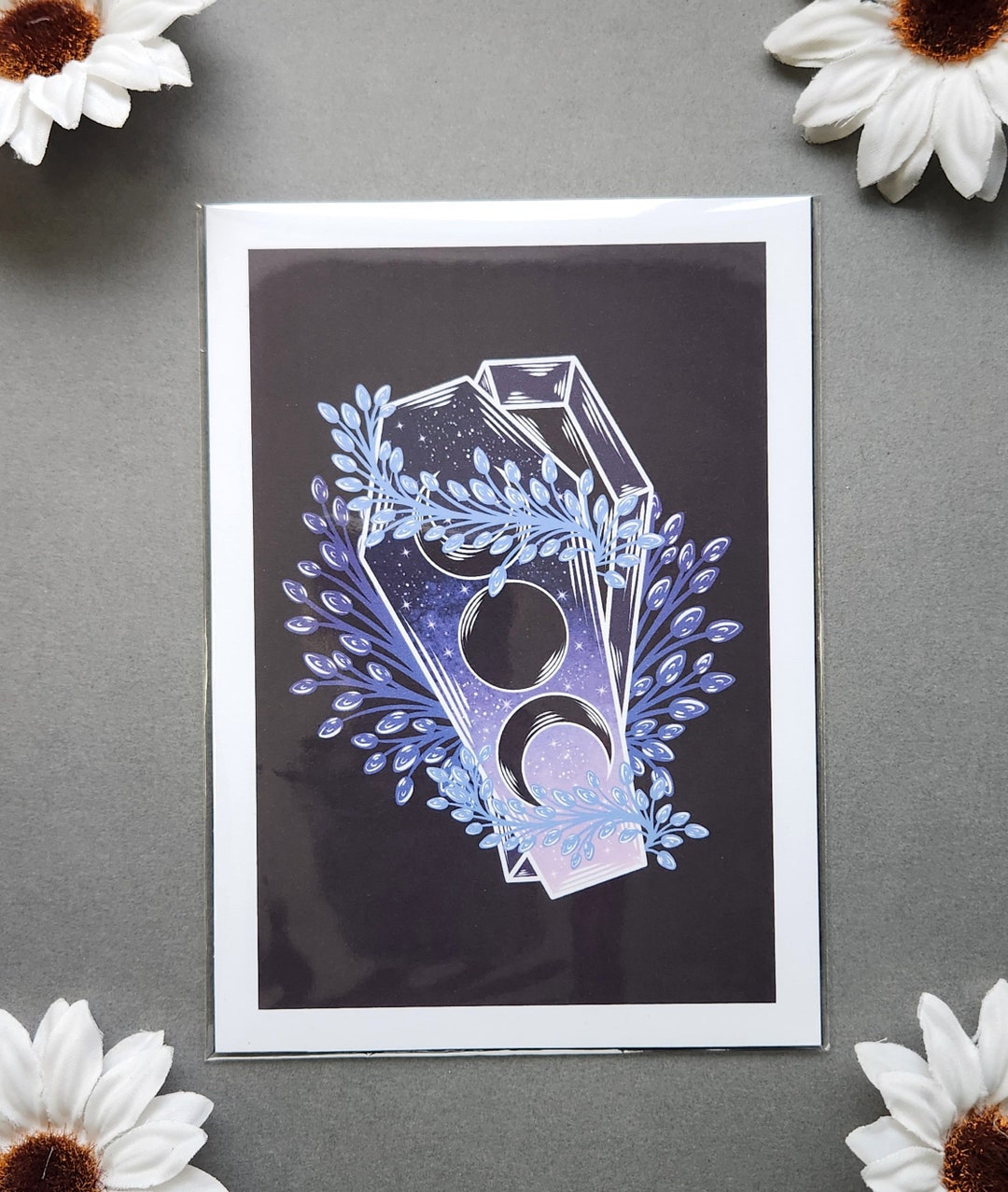 Triple Moon Coffin 5x7 Matte Print / Coffin Print / Triple Moon Print ...