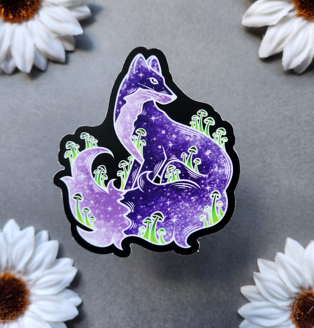 Mushroom Fox Matte 2.7×3-inch Sticker/ Waterproof Sticker/ Fox ...