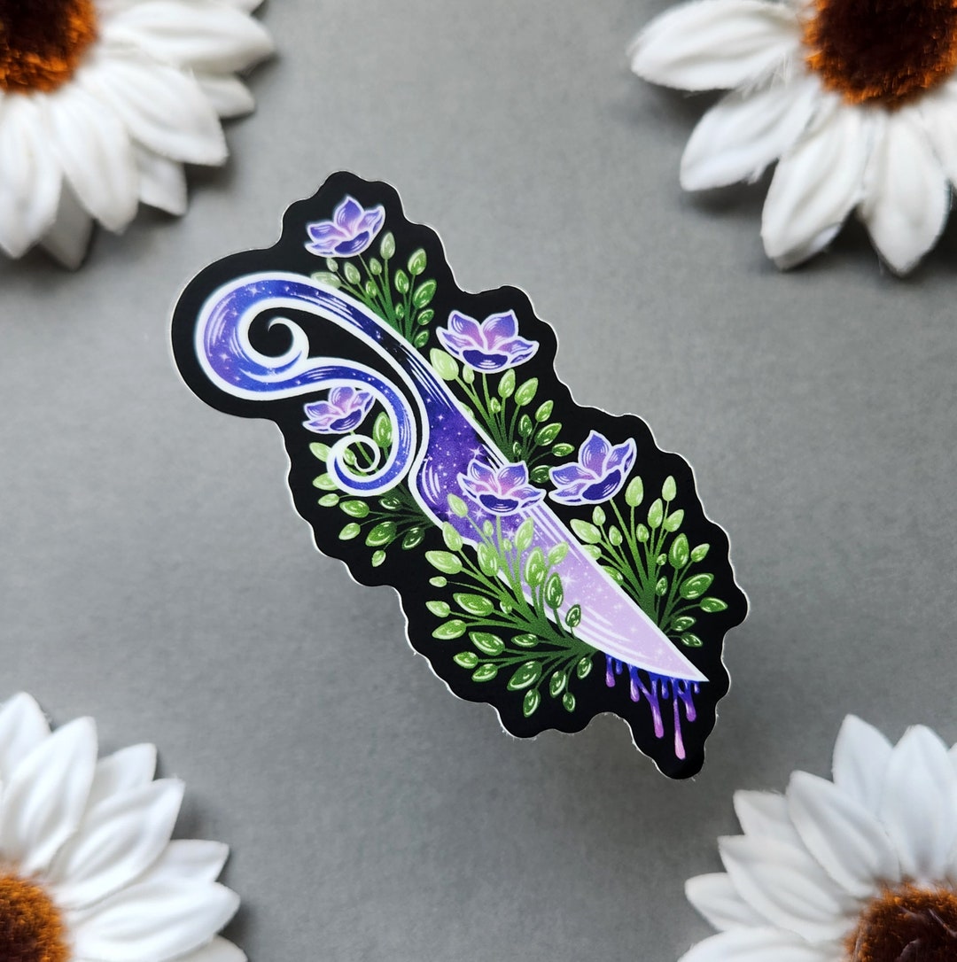Cherry Blossom Dagger 2.43-inch Matte Waterproof Sticker/ Dagger ...