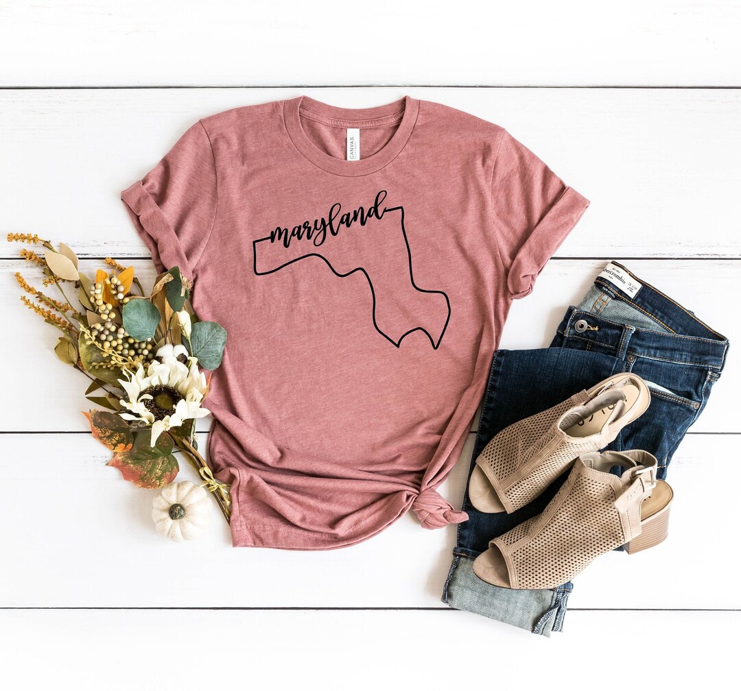 Maryland Shirt, Maryland State Map Shirt, Maryland Home Shirt, State of ...