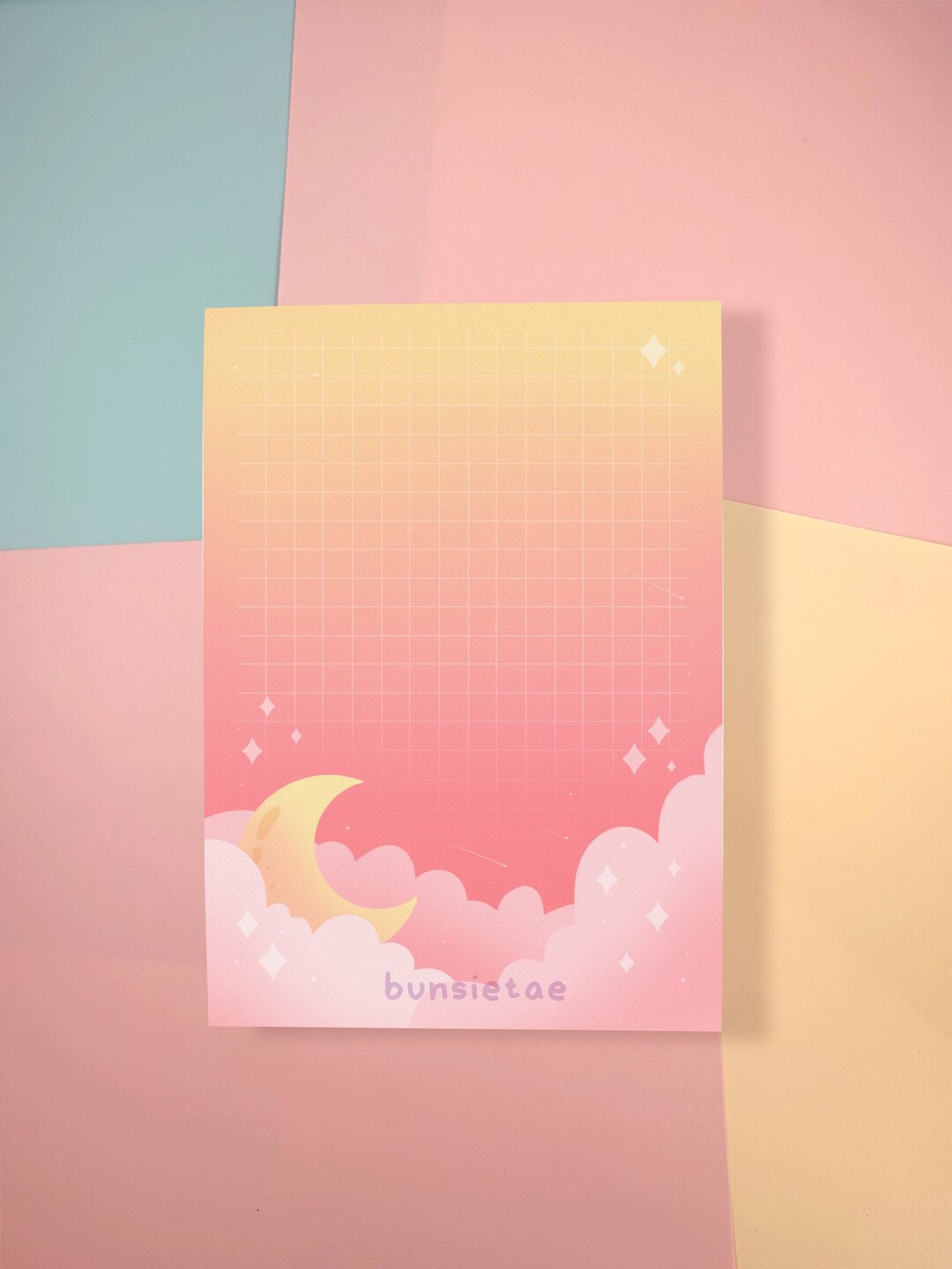 Sunset Moon Notepad A6 to Do List Cute Memo Pad Memosheets Memos Cute ...