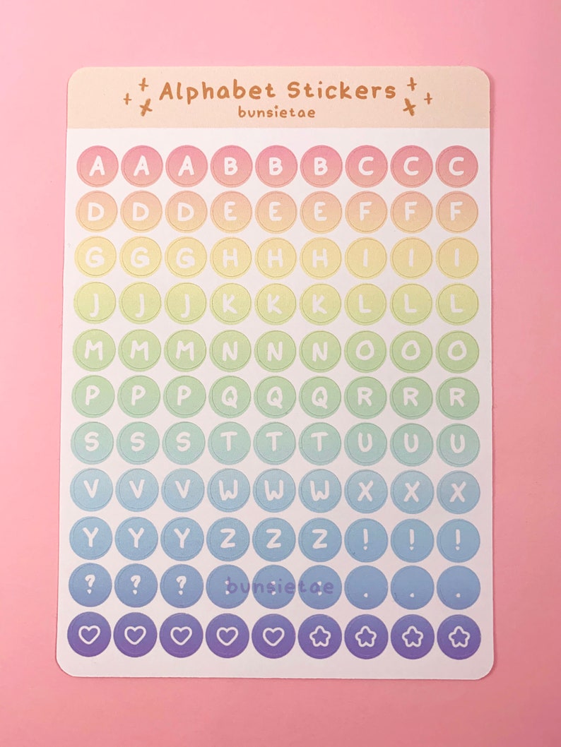 Alphabet Sticker Sticker Sheet Planner Sticker Journal - Etsy