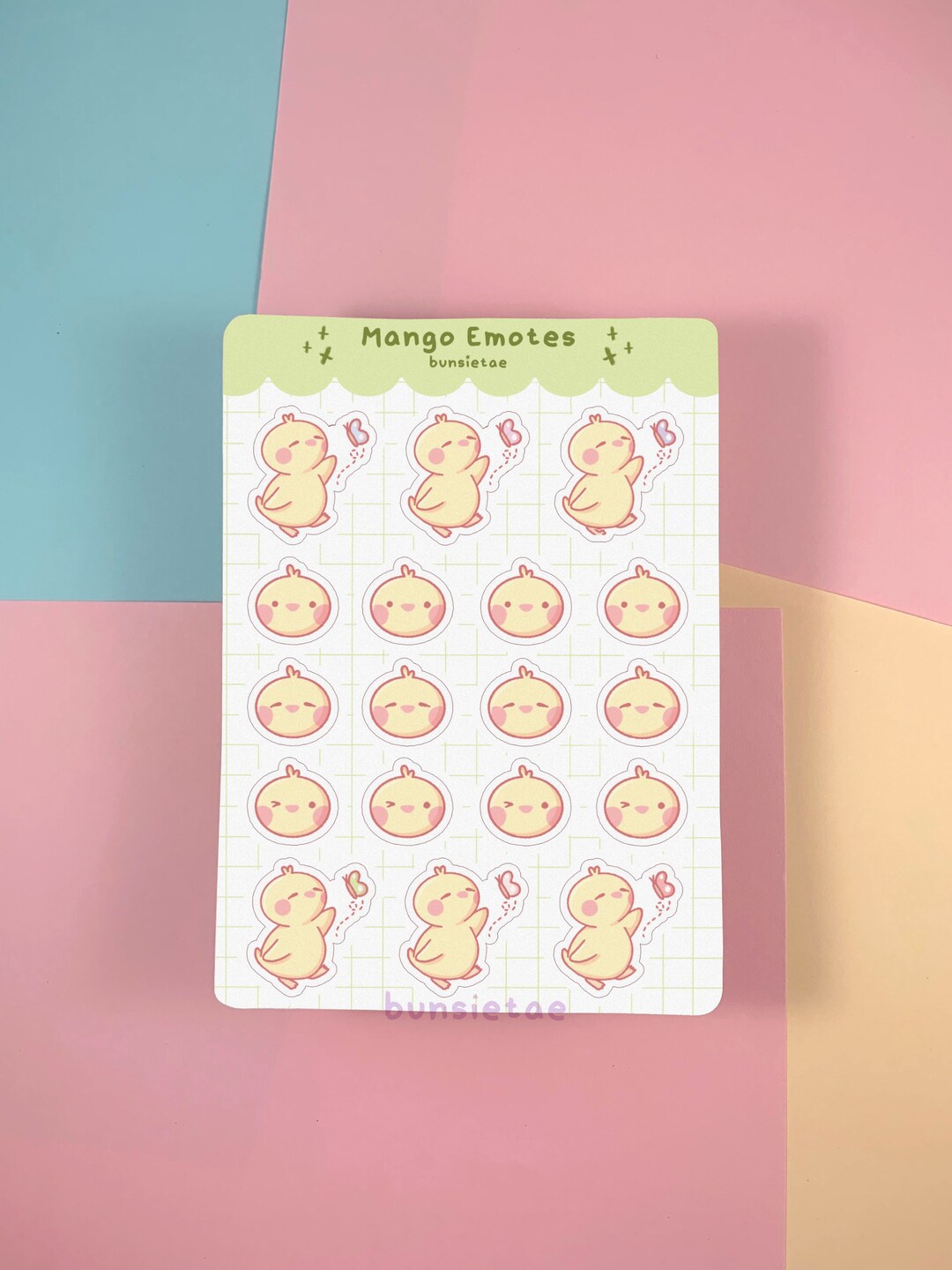 Mango Emotes Matte Vinyl Sticker Sheet Cute Spring Chicken - Etsy