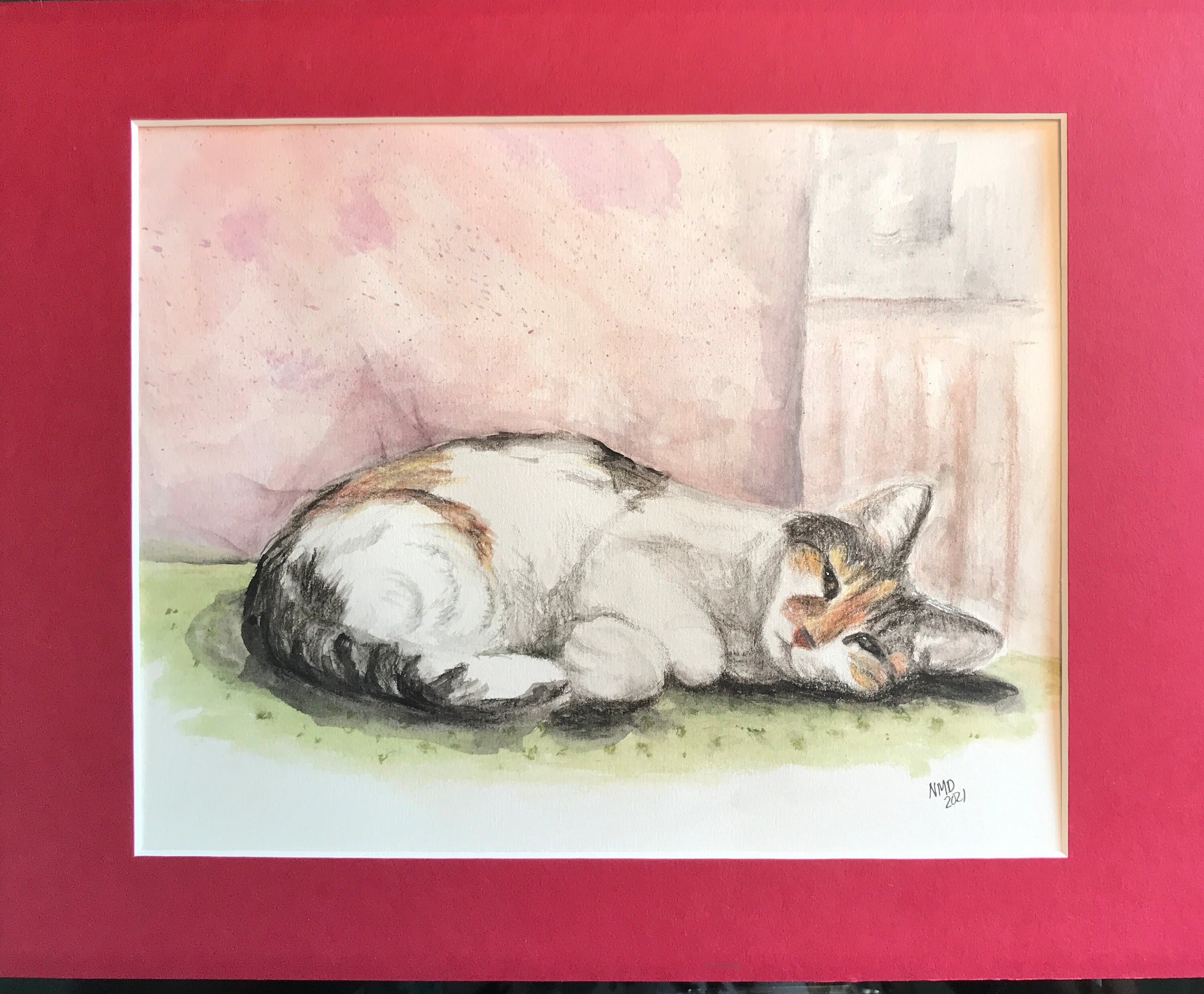 Ink Painting Art & Collectibles A Cat Nap Original Art ink painting ...
