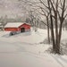January Snow / Snow Scene / Winter Landscape / Original Watercolor ...