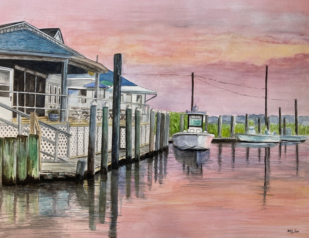 New Jersey Inlet / Waterway and Boats / Leeds Point NJ - Etsy