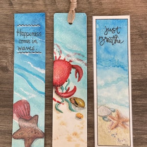 Beach Life Bookmark Set / Handmade / Watercolor Art - Etsy