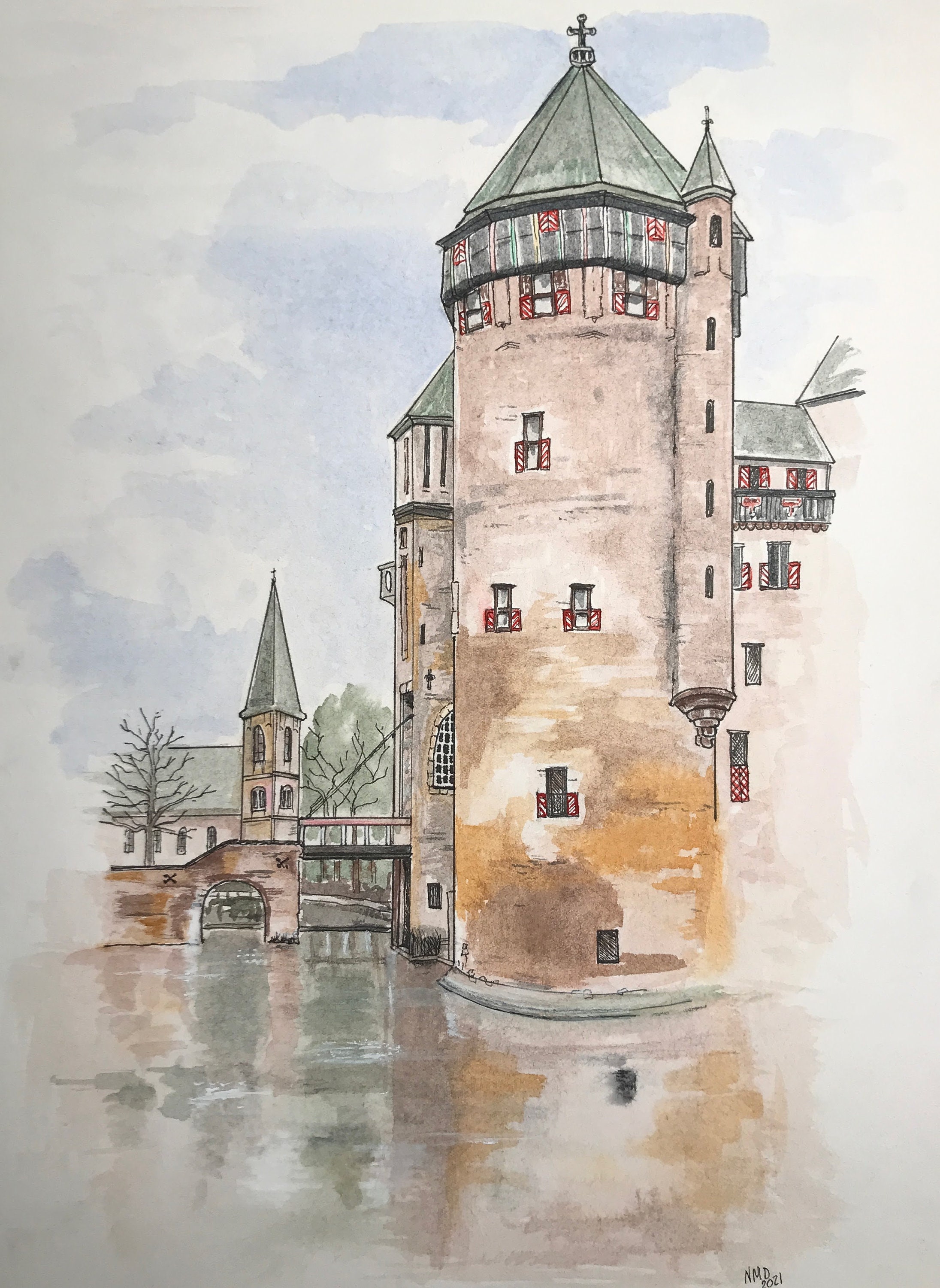 Medieval Castle Drawings With Moat