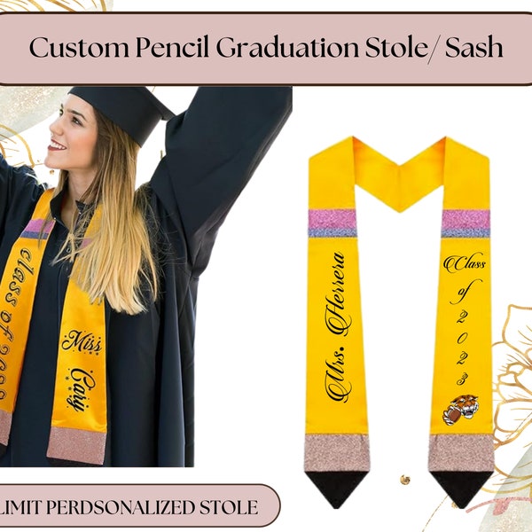 Personalized Teacher Graduation Stole - Etsy UK