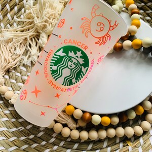 Cancer Zodiac Sign Cold Cup - Custom Starbucks Cold Cup, Tumbler With ...