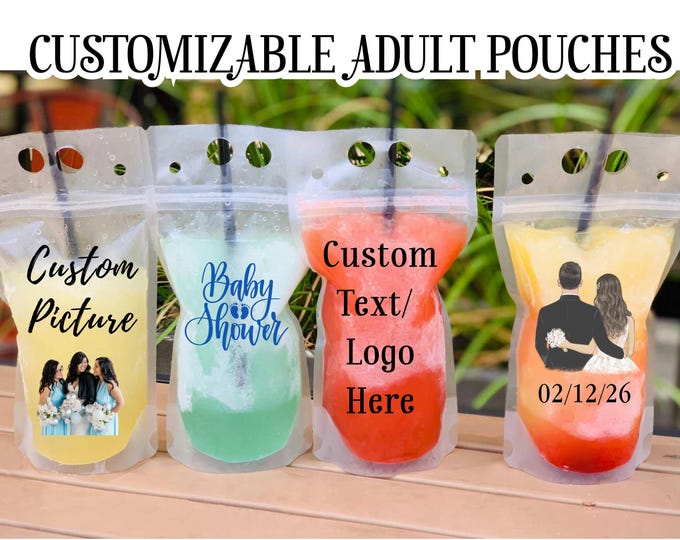 Custom Alcohol Drink Pouches, Birthday Drinking Cup, Adult Booze Bag ...