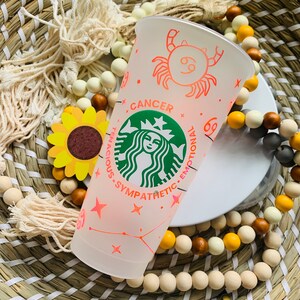 Cancer Zodiac Sign Cold Cup - Custom Starbucks Cold Cup, Tumbler With ...