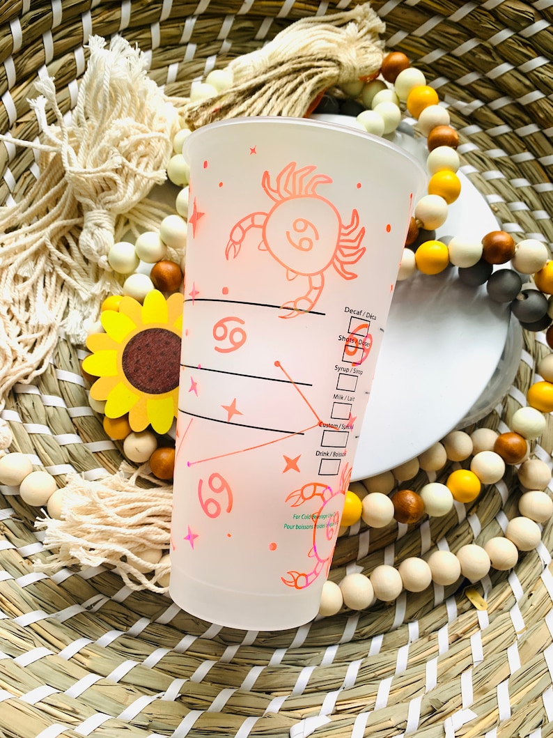 Cancer Zodiac Sign Cold Cup - Custom Starbucks Cold Cup, Tumbler With ...