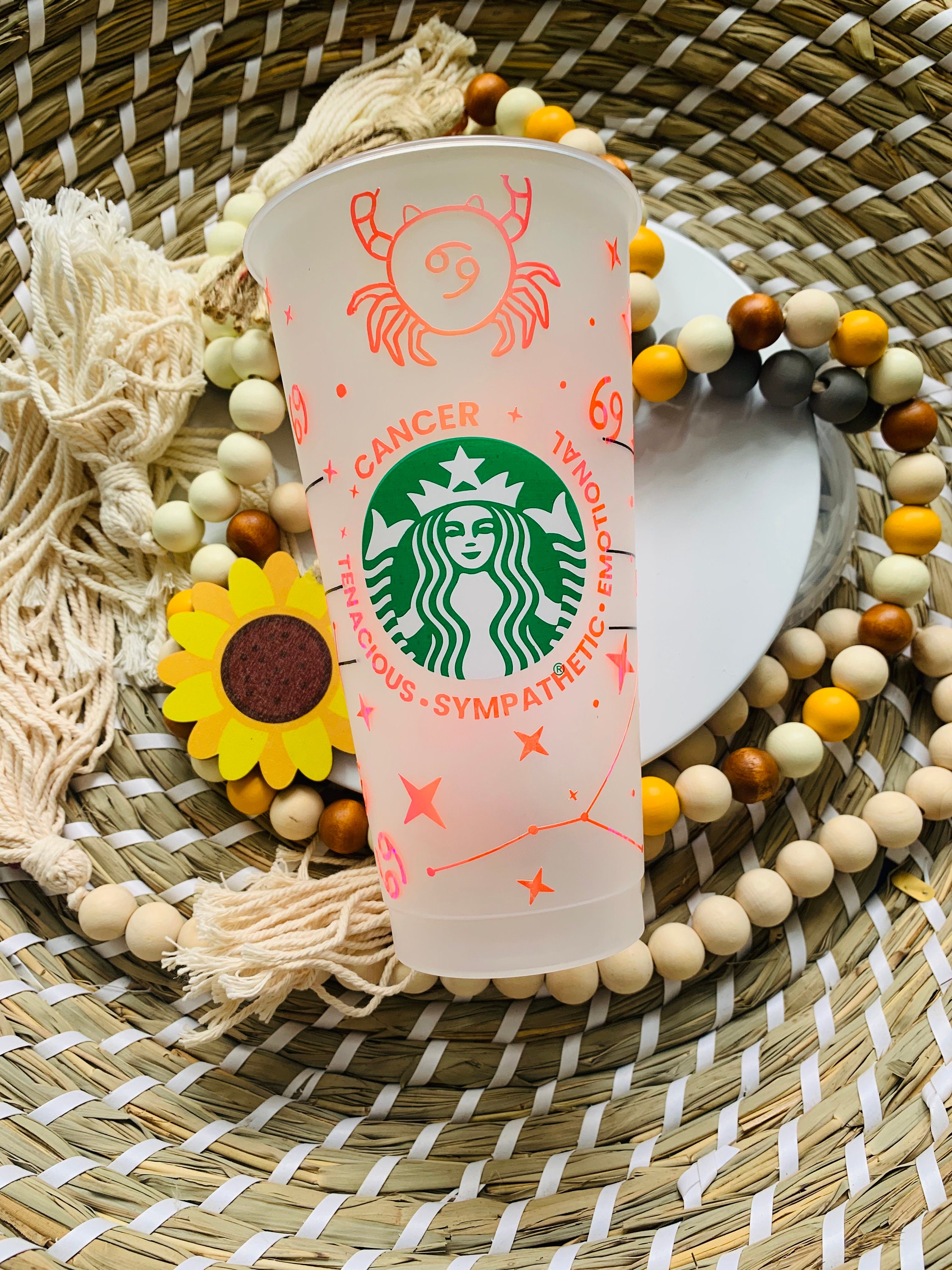 Cancer Zodiac Sign Cold Cup - Custom Starbucks Cold Cup, Tumbler With ...