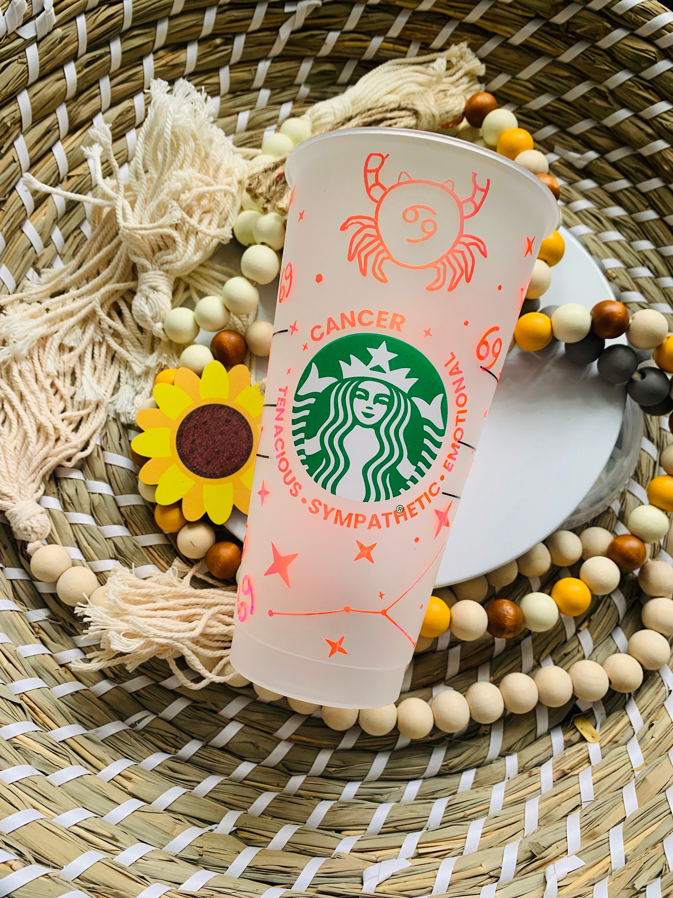 Cancer Zodiac Sign Cold Cup - Custom Starbucks Cold Cup, Tumbler With ...