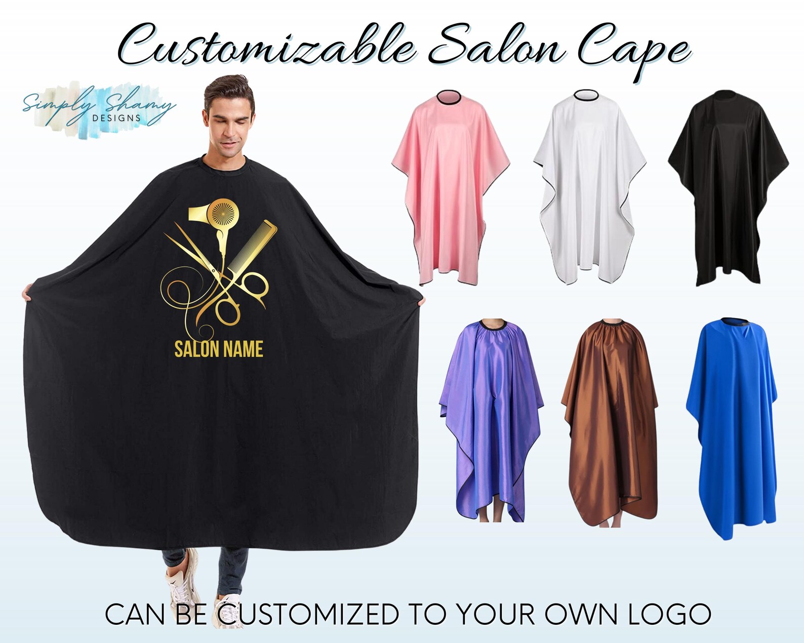 Personalized Cutting Cape With Your Logo Beauty Cape Hairdressing Salon ...