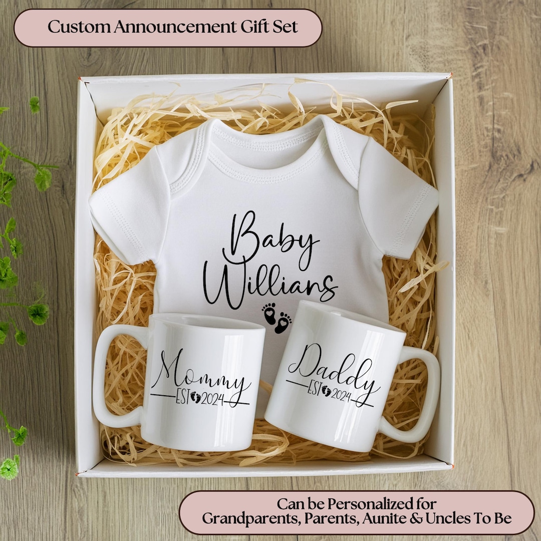 Custom Pregnancy Announcement Gift Box Set, Grandparents Announcement ...