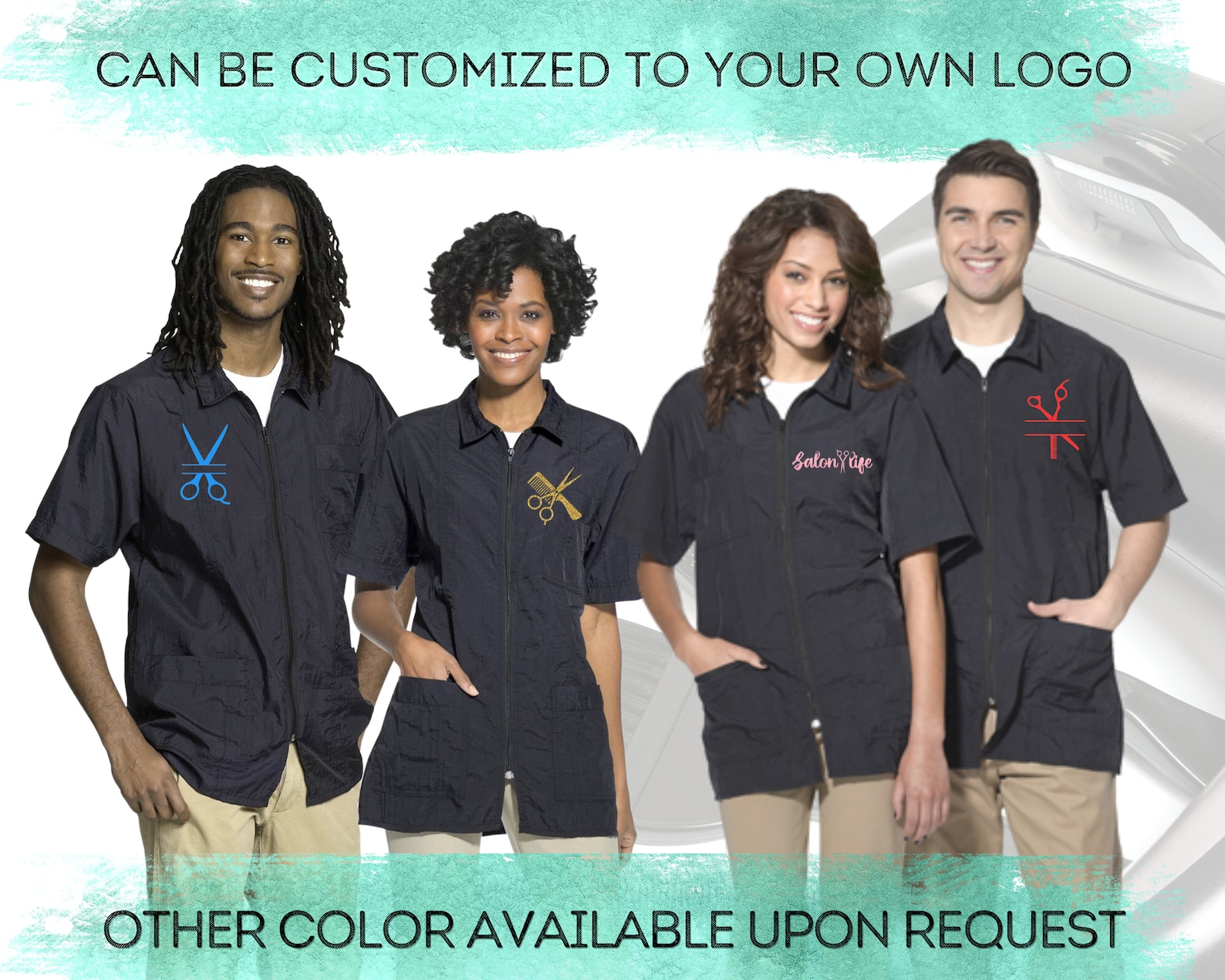 Custom Barber Smock Barbershop Jacket Pet Groomer Uniform - Etsy