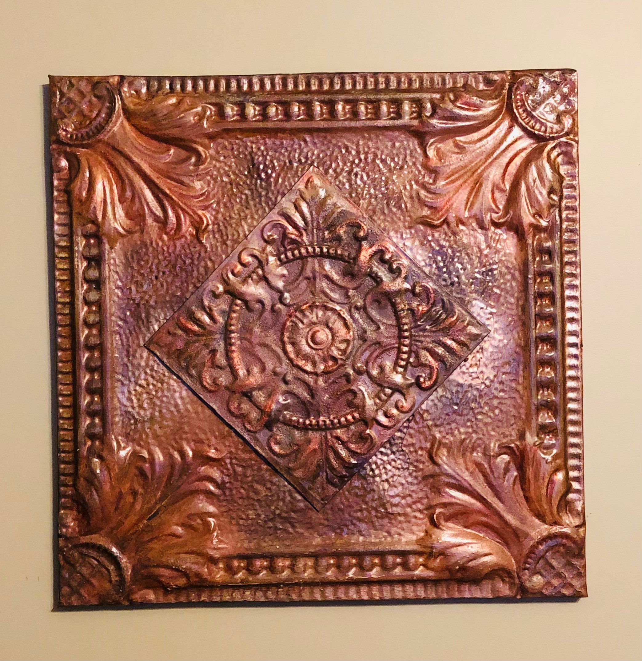Antique Canadian Ceiling Tiles 1908 - 1915 - Approx. 23.5 X 23.5" - Etsy
