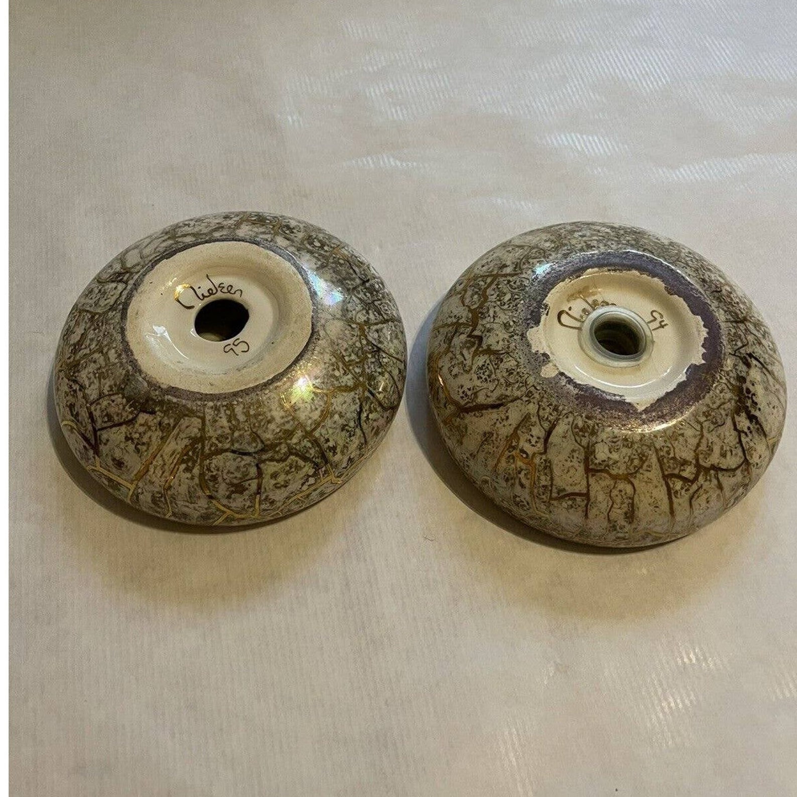 VINTAGE Pair of 1990s Hand Made Ceramic Soap Dishes Dated & Signed ...