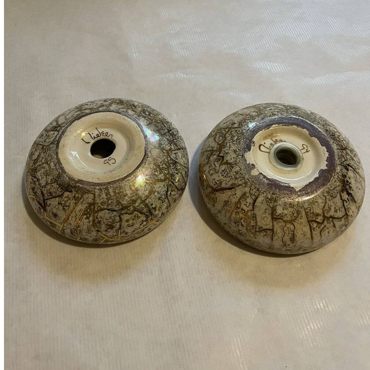 VINTAGE Pair of 1990s Hand Made Ceramic Soap Dishes Dated & Signed ...